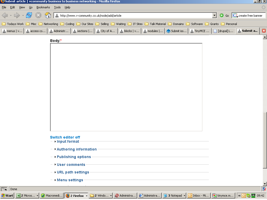 tinymce not appearing in 4.7 [#46163] | Drupal.org