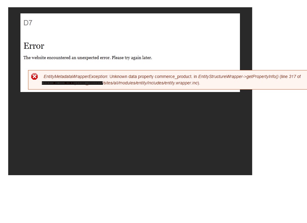 Unknown data property commerce_product. in EntityStructureWrapper->getPropertyInfo() [#1107788 ...