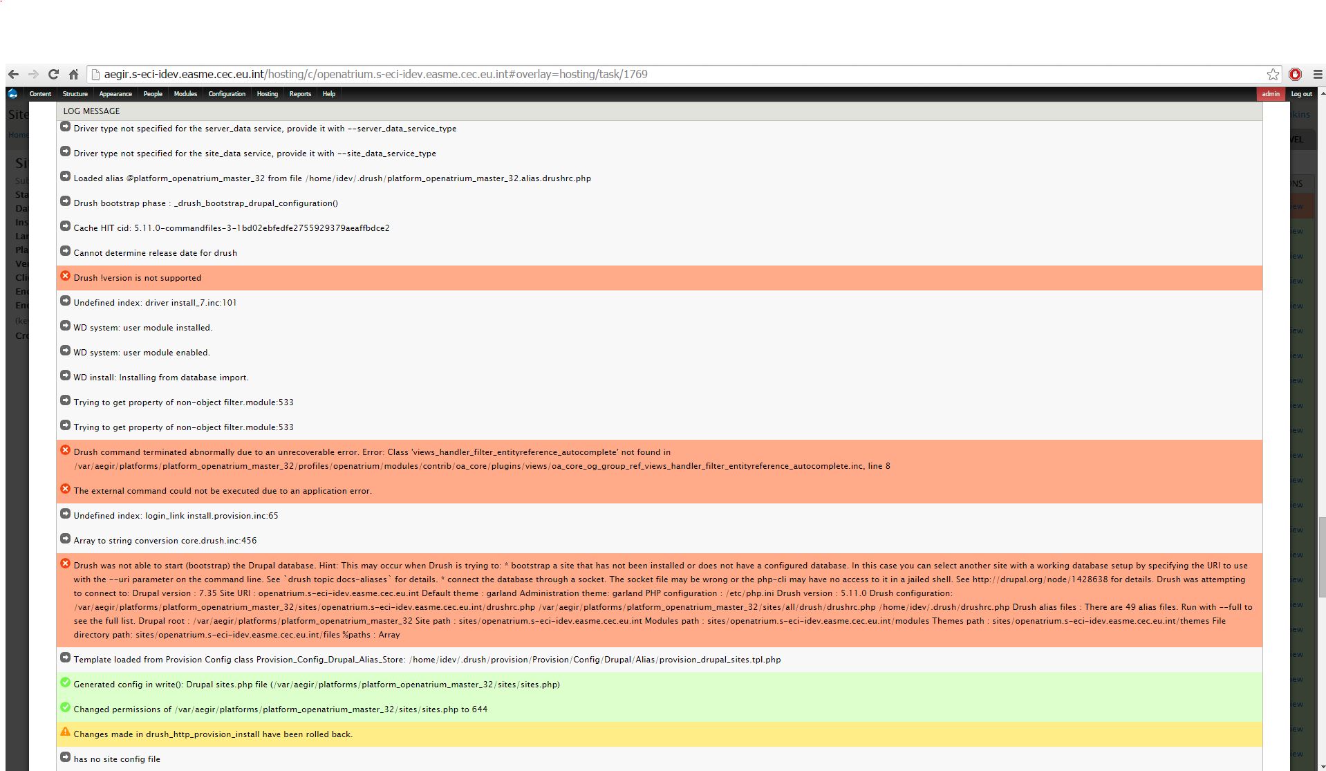 Installation on Aegir with Drush 7 fails with Error: Class 'views_handler_filter_entityreference ...