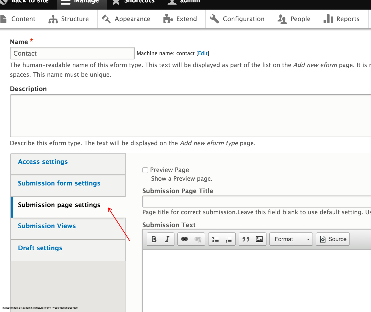 Submission page settings Tab Blank When Active [#2562585] | Drupal.org