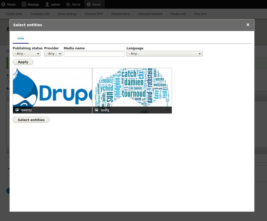 By default ship a modal entity browser with Media Entity Browser ... By default ship a modal entity browser with Media Entity Browser ...