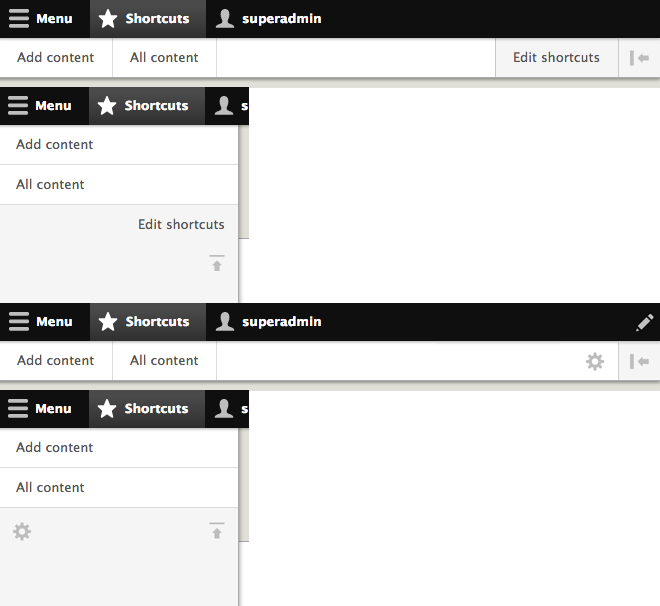 Visual cleanup of Edit shortcuts link [#2170947] | Drupal.org