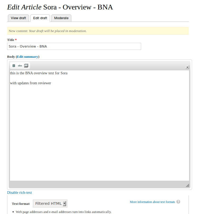 Reviewer roll with no edit permissions can edit and save draft of an article [#1216356] | Drupal.org