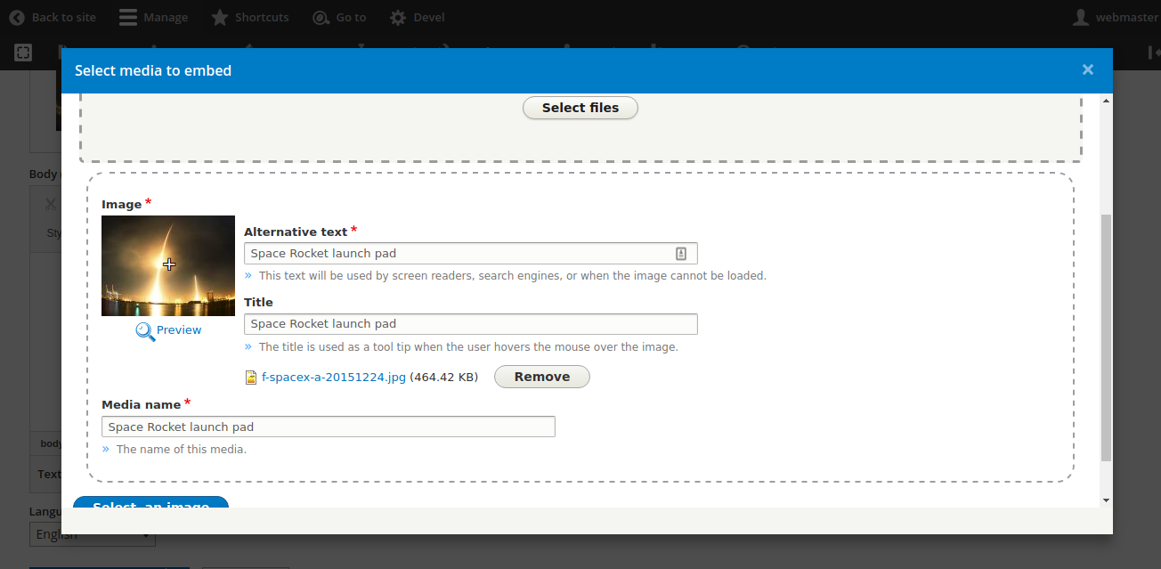 Updated [Varbase Media] Feature: Revised naming for Entity browsers, and bettered up the upload ...