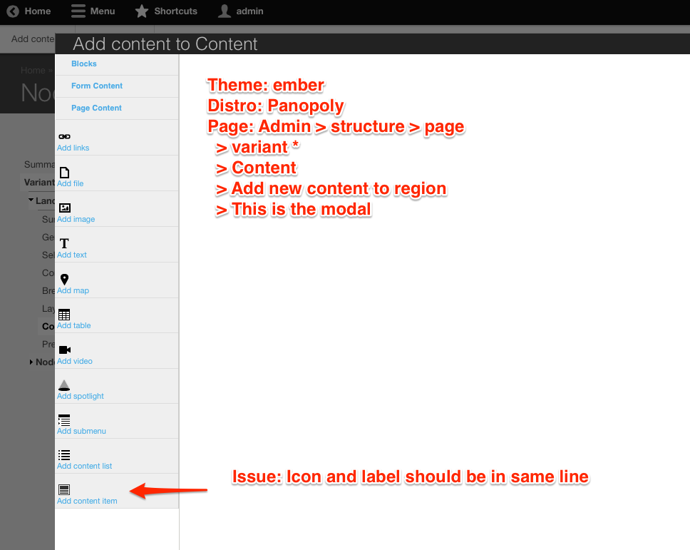 Ctools Add modal > Icon & label should be in same line [#2472133] | Drupal.org