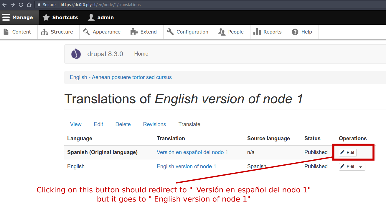 Editing translations wrong redirect [#2868100] | Drupal.org