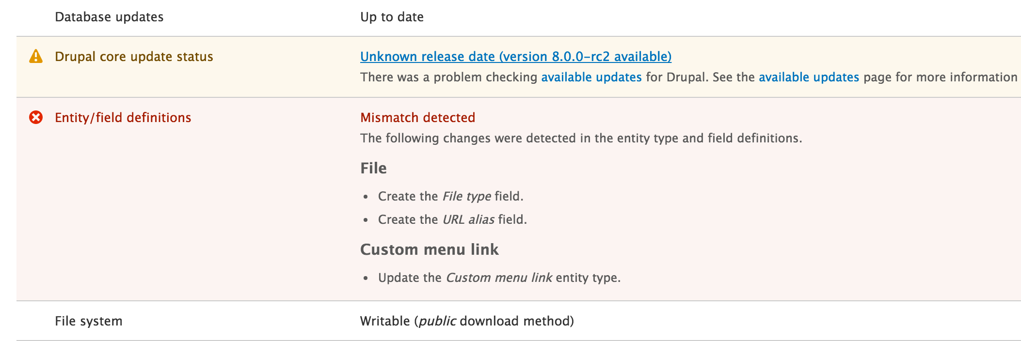 Inform users/developers about entity/field mismatch details if it happens [#2554911] | Drupal.org