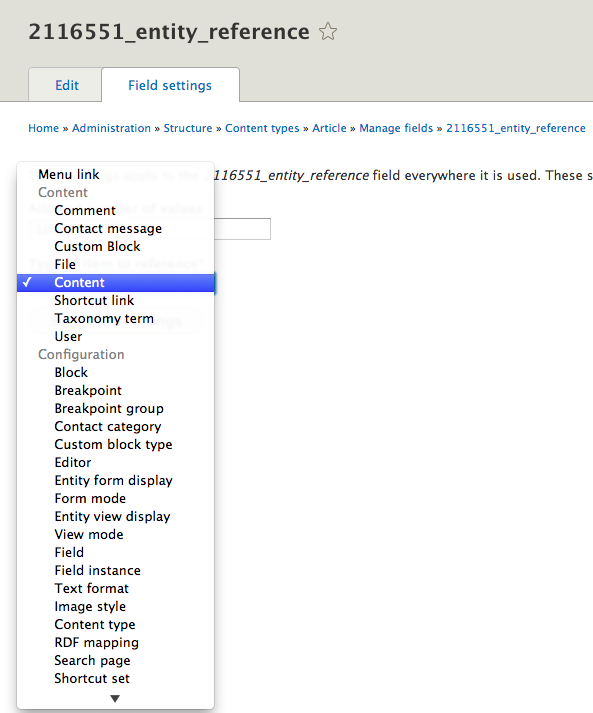 Fix the UX of Entity Reference fields [#2116551] | Drupal.org