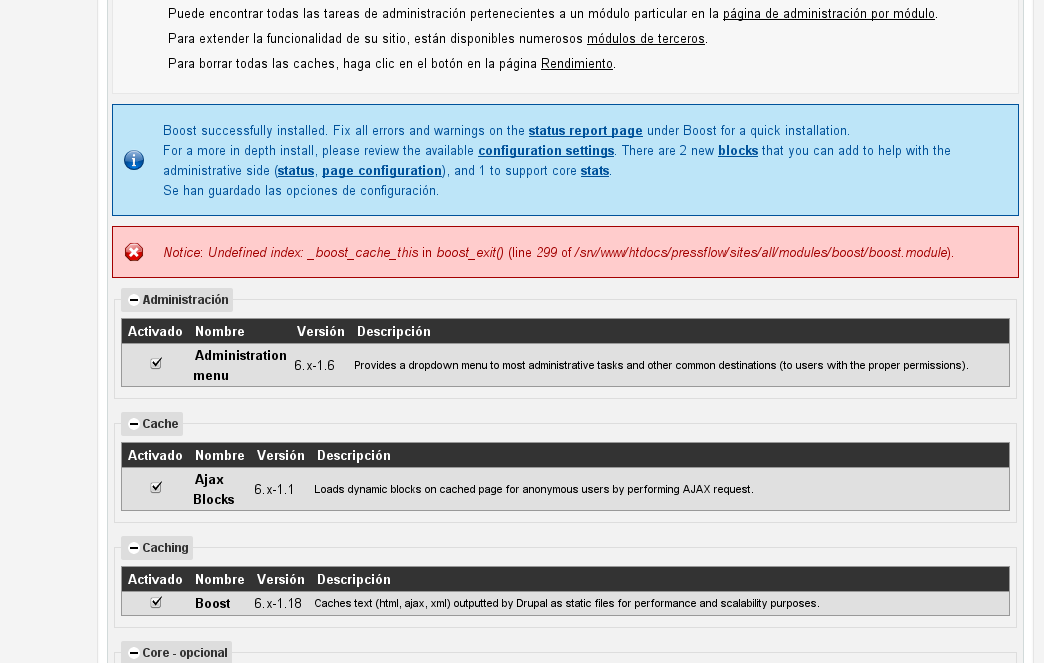 Boost module installation failed. [#937904] | Drupal.org
