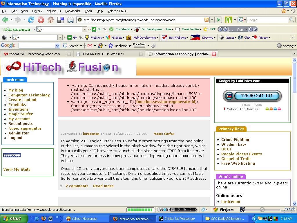Error message [#203558] | Drupal.org