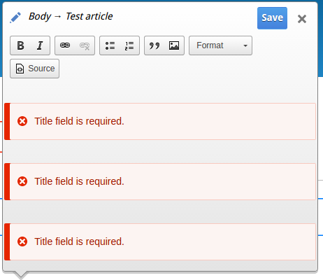 Move Quick Edit error messages inside dialog [#2831546] | Drupal.org