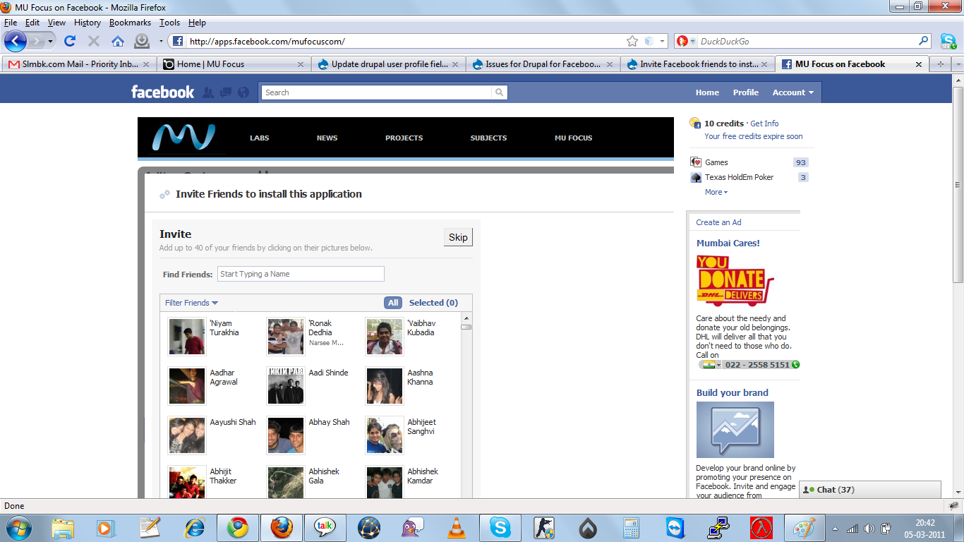 inviting does not work from website while it works from canvas page [#1107224] | Drupal.org