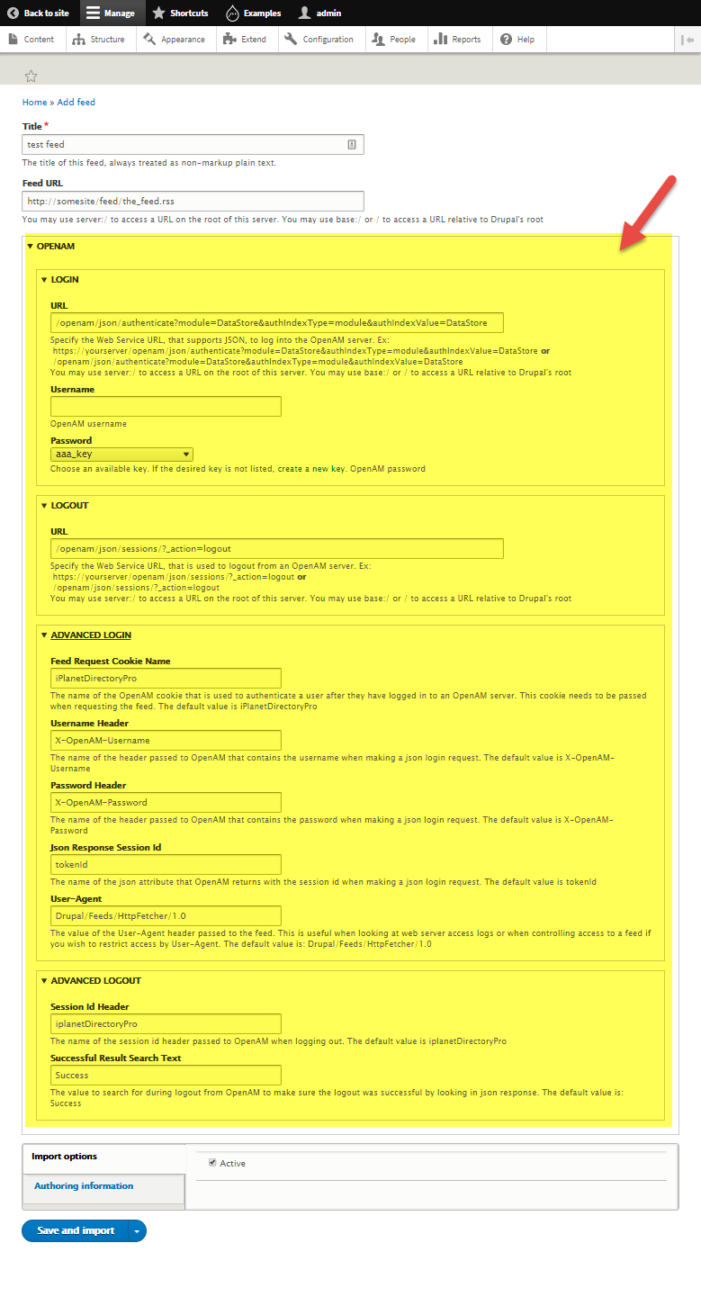 feeds_auth_openam | Drupal.org