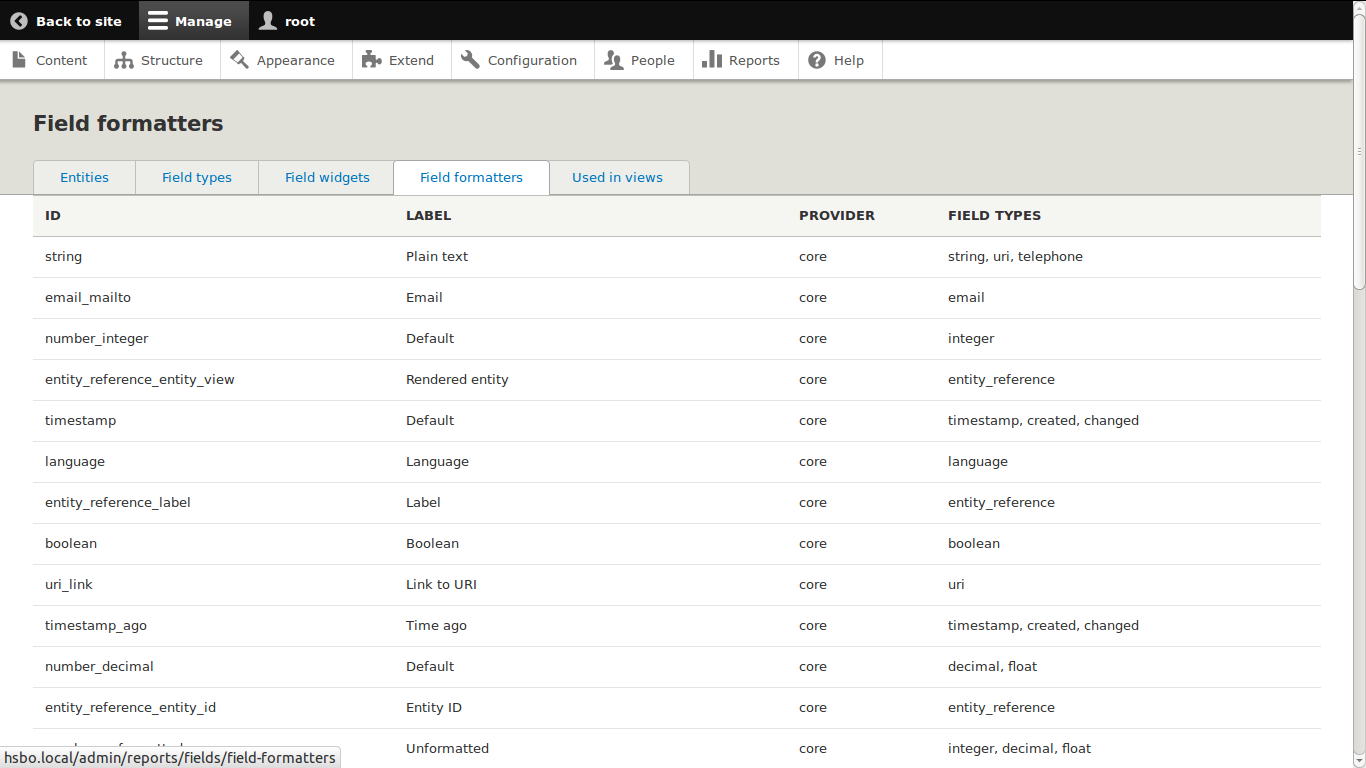 Create UI to view field type, widget and formatter plugins [#2553775] | Drupal.org