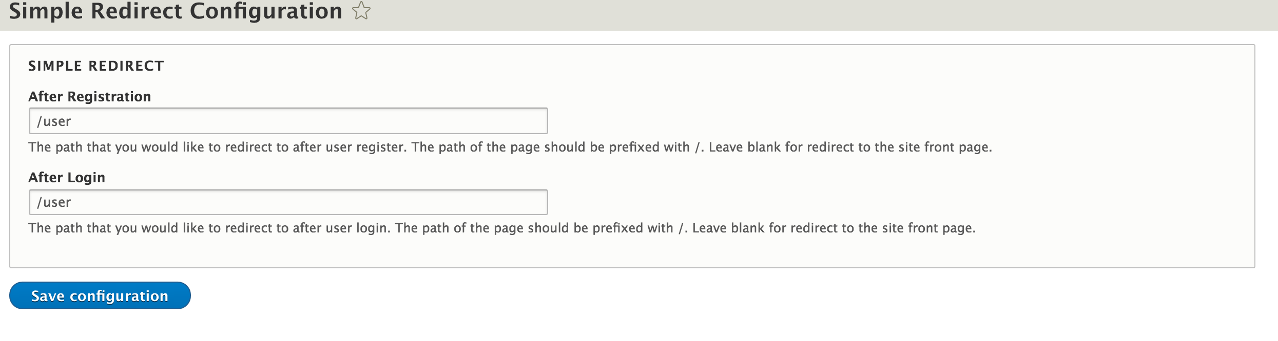 SimpleRedirectConfig.php cleanup [#2703955] | Drupal.org