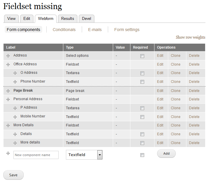 Fields inside fieldset after pagebreak component are not saving [#2557821] | Drupal.org