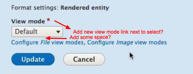 Use "rendered media" (not links) as default media field formatter; add ...