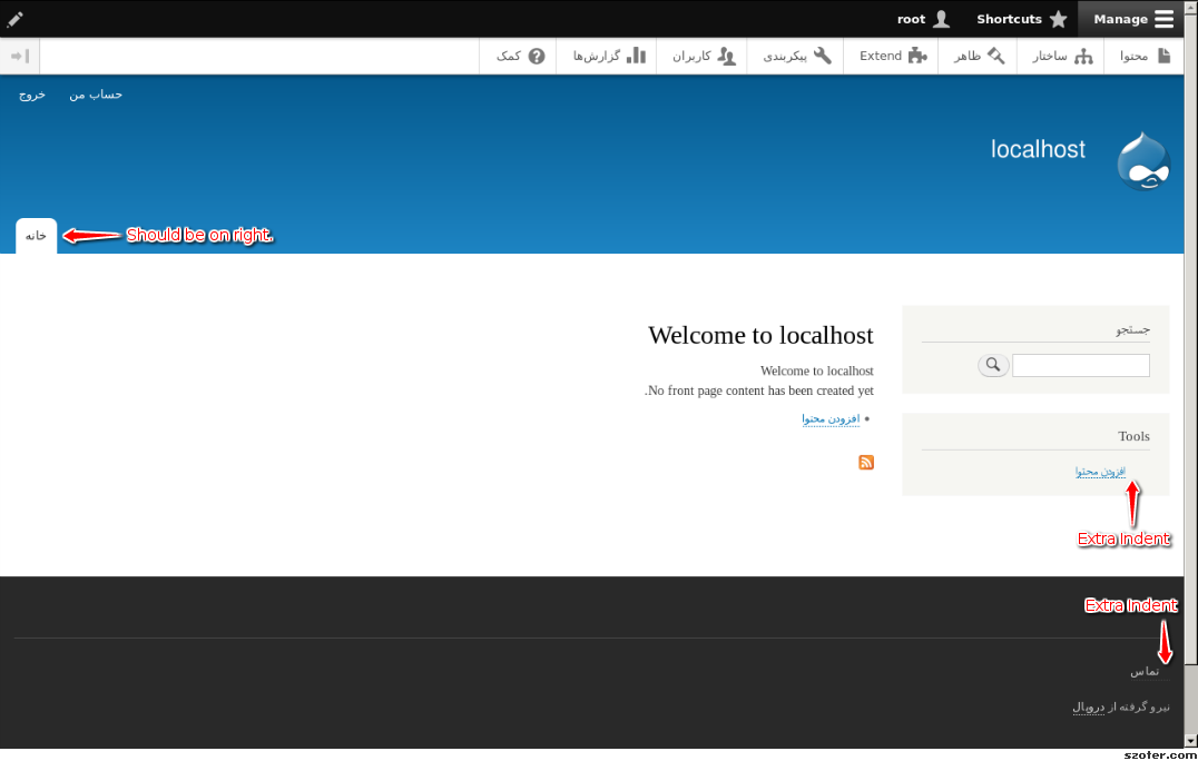 RTL issues on front page [#2343181] | Drupal.org