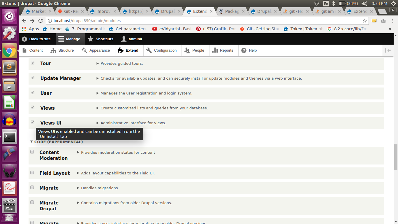 Improve usability of disabled checkboxes on module listing page [#2890791] | Drupal.org