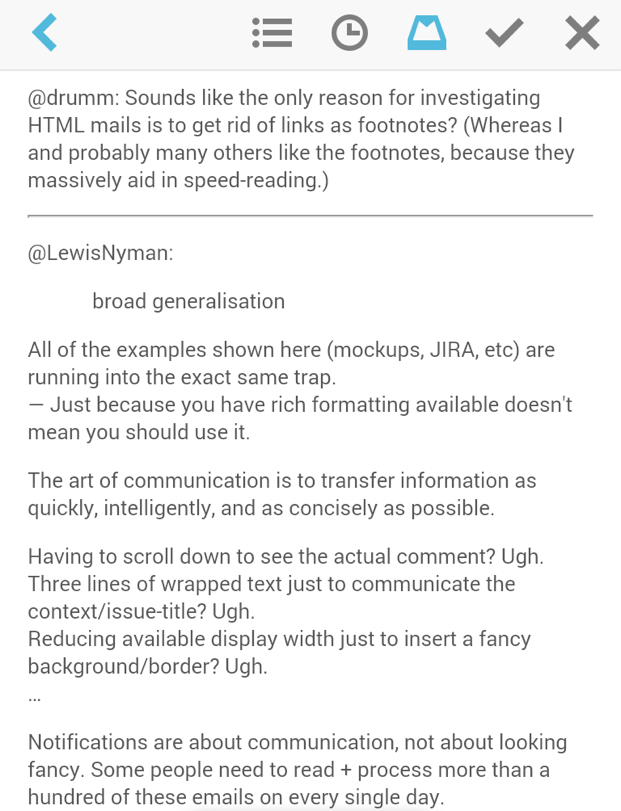 Send HTML email notification for more compact presentation [#2067659] | Drupal.org