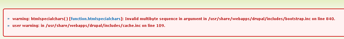 htmlspecialchars() - watchdog error [#800600] | Drupal.org