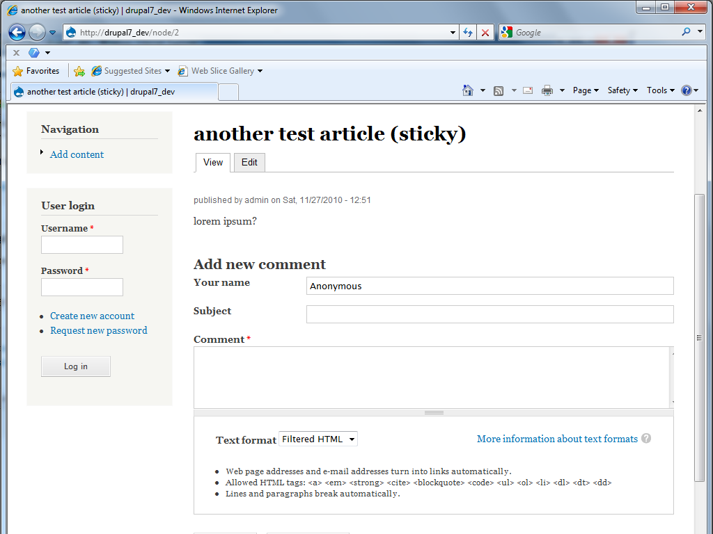 No styling for sticky [#862854] | Drupal.org