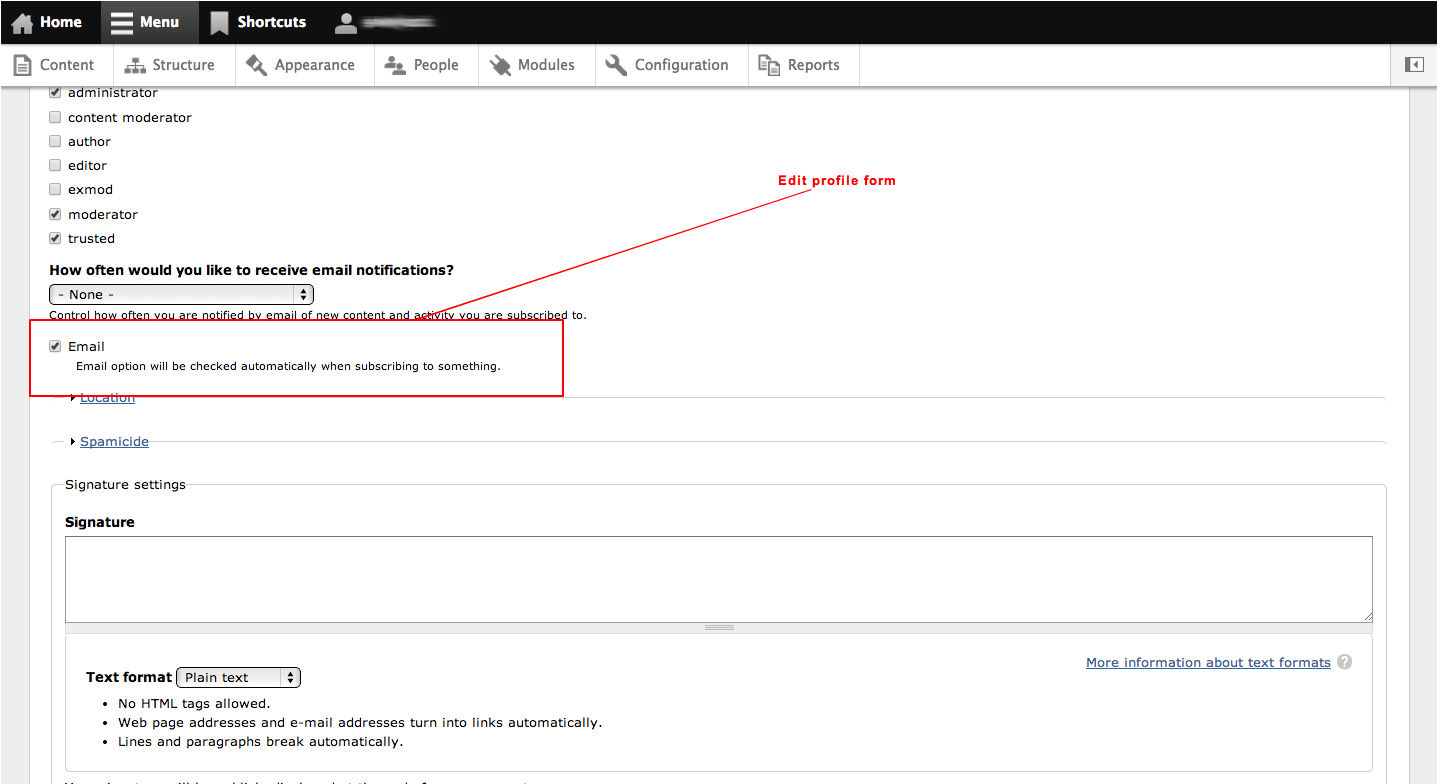 What's the difference between "Send email notifications by default" and "Email option will be ...