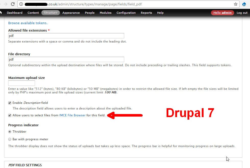 File field - can't see "Allow users to select files from IMCE File Browser for this field ...