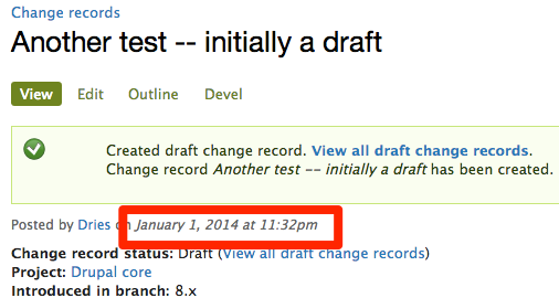 Add a "draft" status for change records [#2151041] | Drupal.org