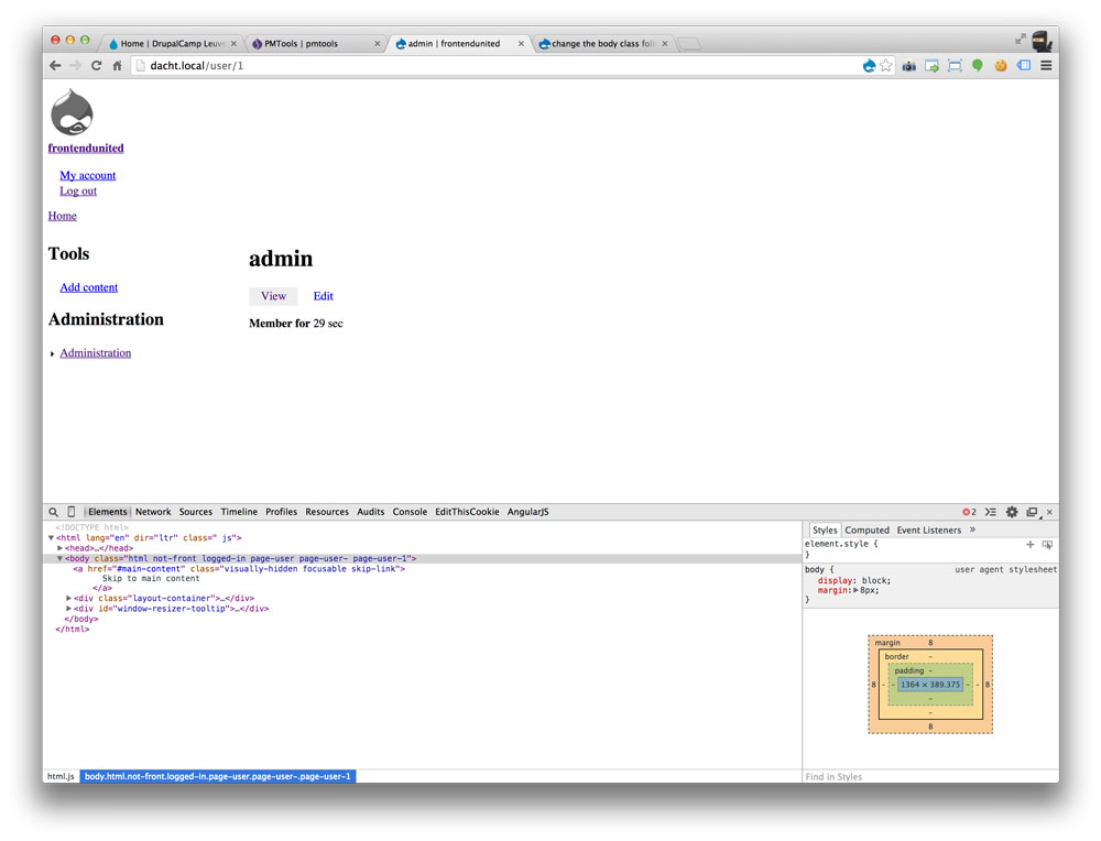 Change the body classes to follow Drupal 8 CSS standards [#2234331] | Drupal.org