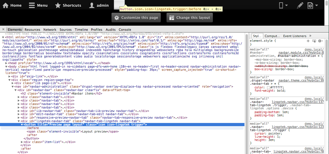 Remove lingotek_navbar implementation and responsive_preview dependent JS/CSS. [#2162433 ...