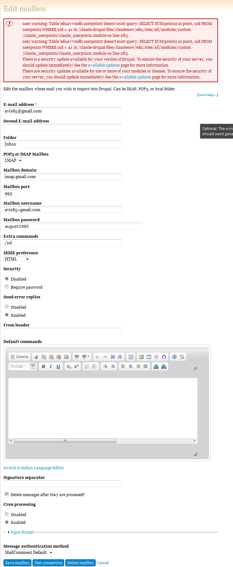 mail handler throws error [#539166] | Drupal.org
