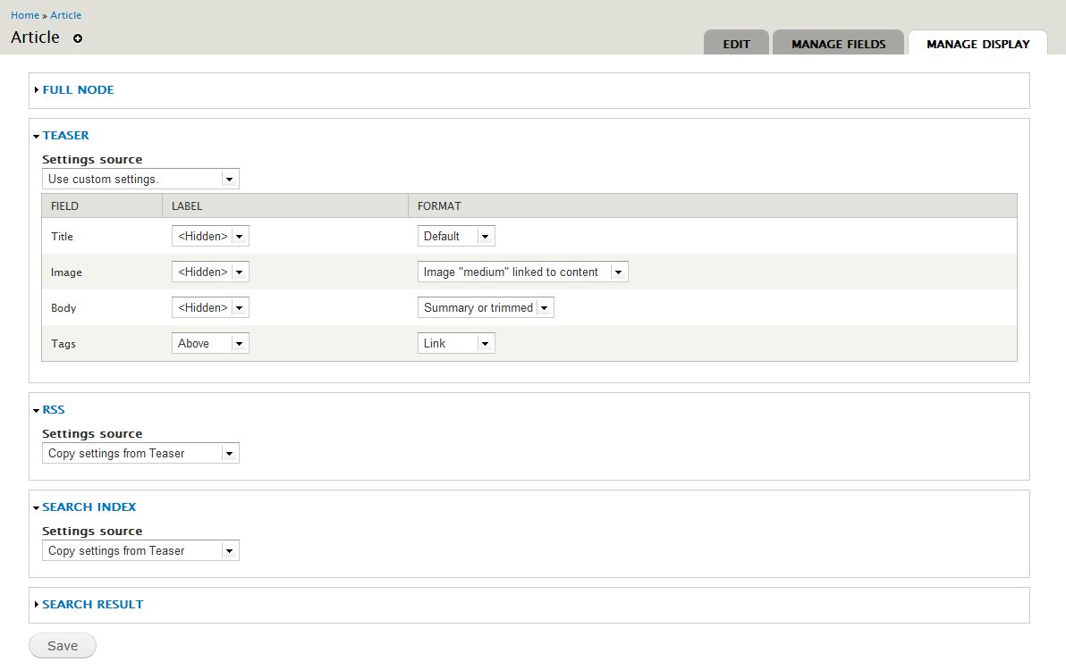 Redesign the 'Manage Display' screen [#553298] | Drupal.org