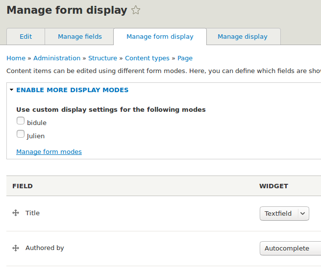 Allow user to add display modes from respective field UI's. [#2721727] | Drupal.org