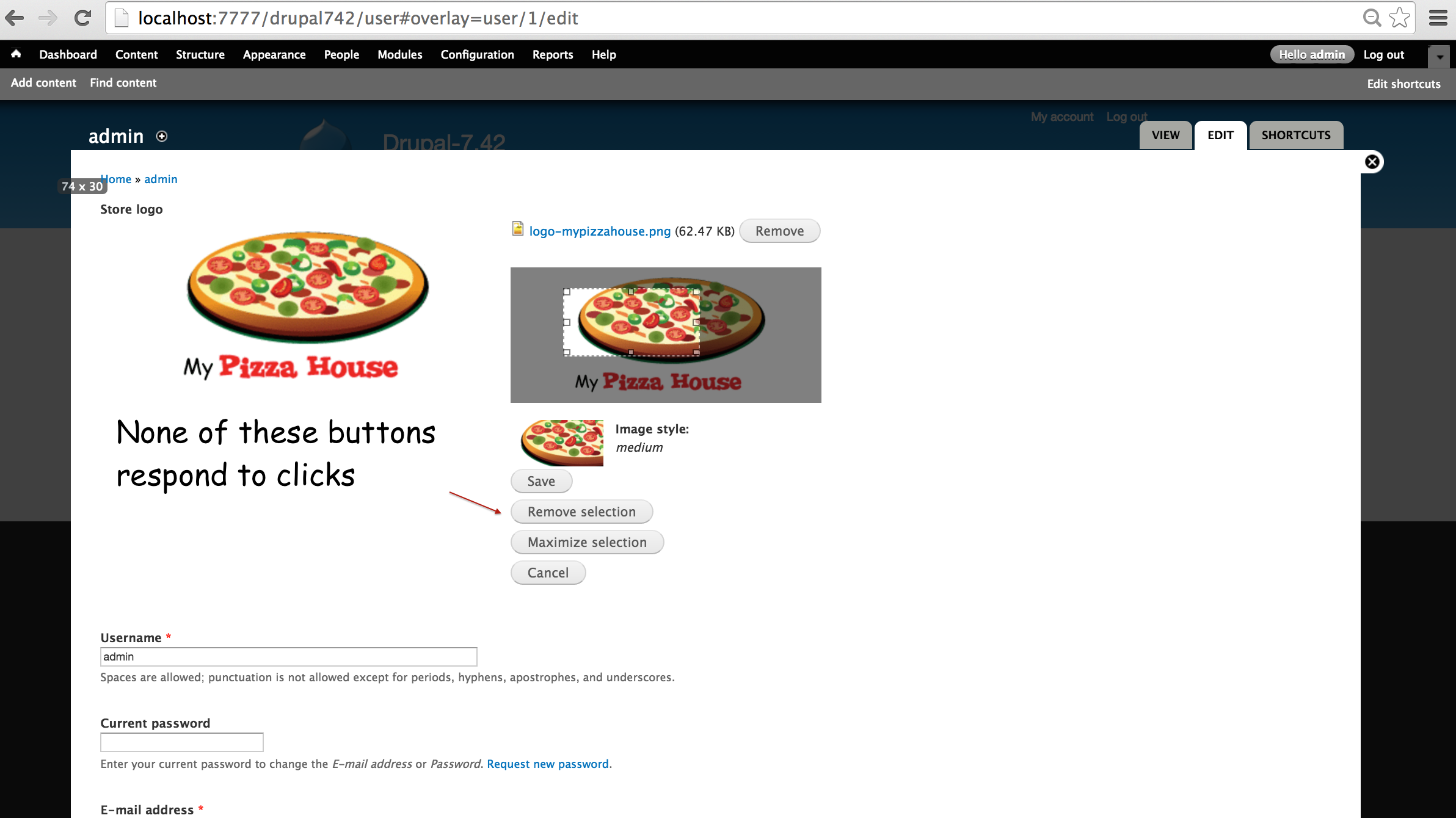 Cannot Save on clean install D7.42 when "Inline cropping" ticked [#2663044] | Drupal.org
