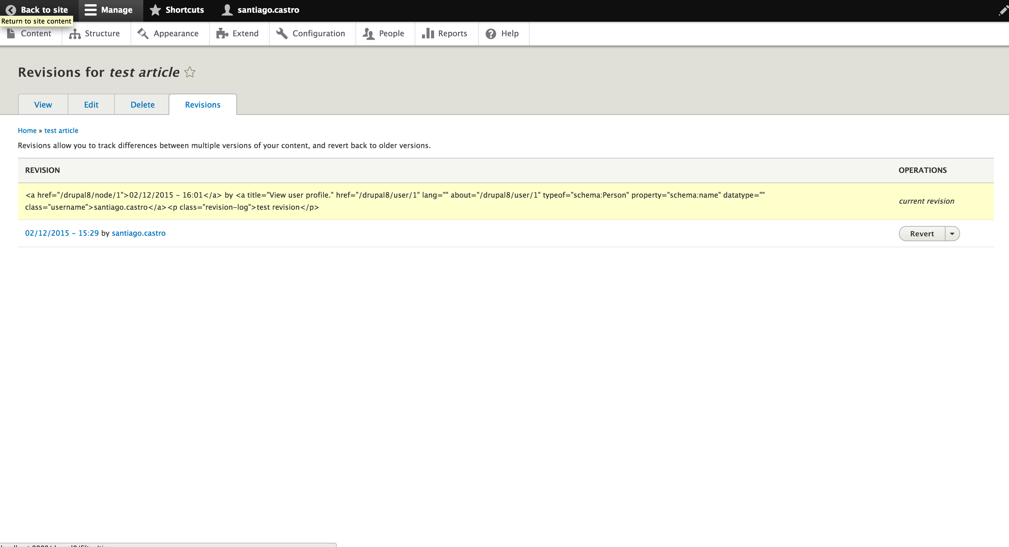 Fix markup on node review page table [#2425659] | Drupal.org