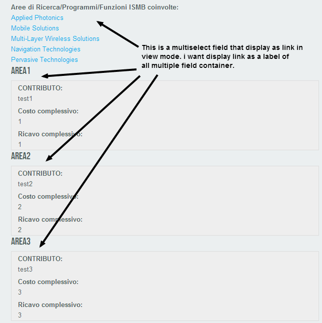 I Want to Display all link as a separated label for multiple field container in view mode ...