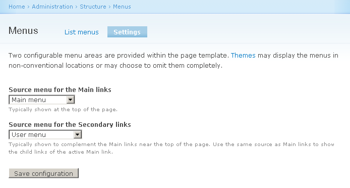 Theme settings for main/secondary variables mismatch with menu settings [#698014] | Drupal.org