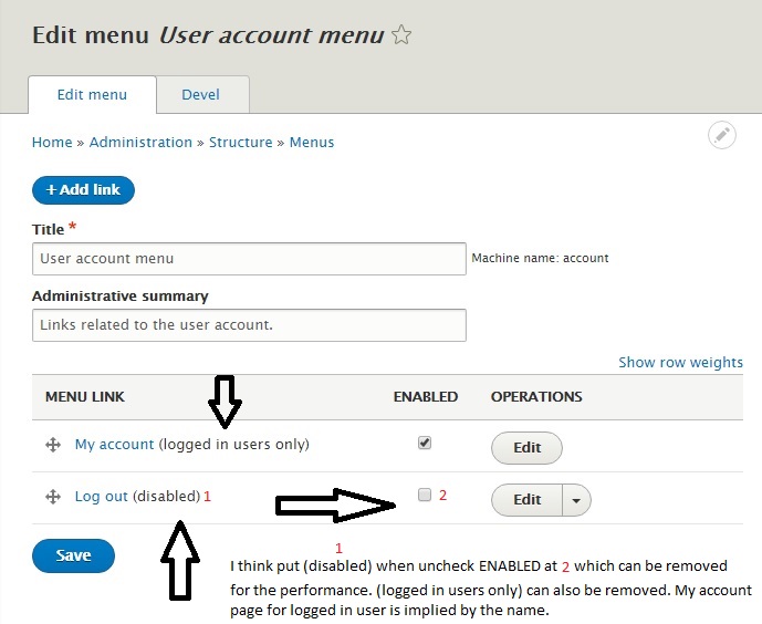 Add help text to Menu links for logged in / anonymous users [#2268793] | Drupal.org