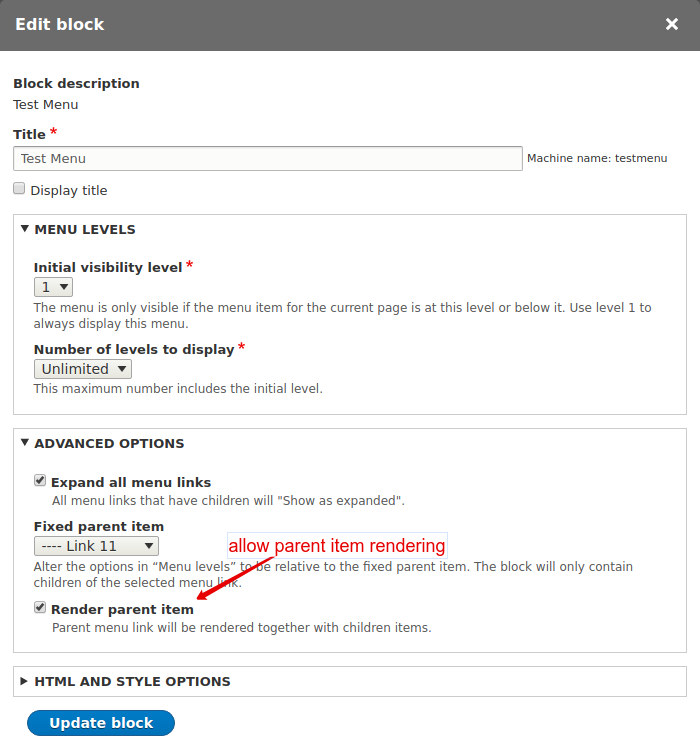 Add option to render 'fixed parent item' menu link [#2884514] | Drupal.org