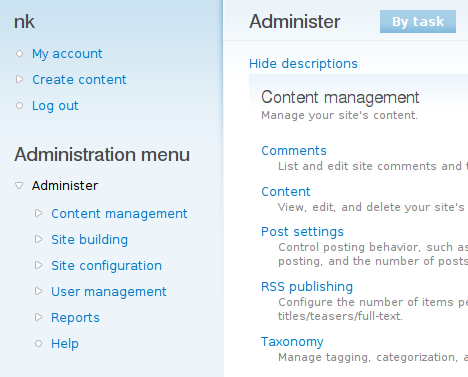 Split Navigation to User and Administration menu [#273137] | Drupal.org