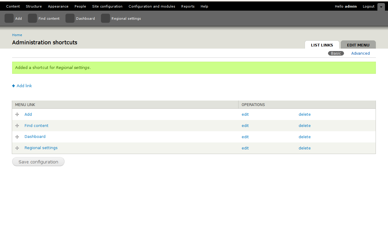 D7UX: Implement customizable shortcuts [#511286] | Drupal.org