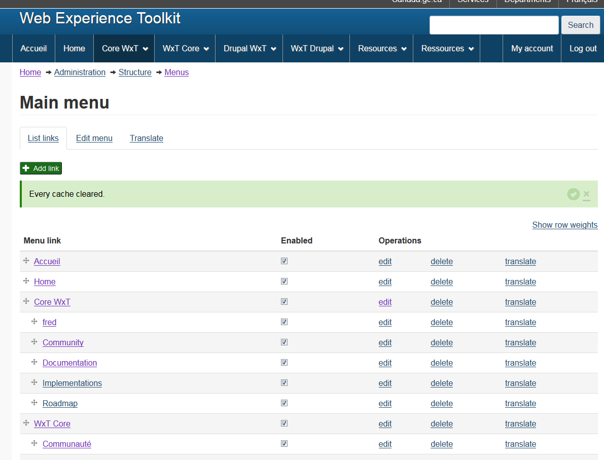 MEGAMENU displays both FR & EN links [#2656160] | Drupal.org