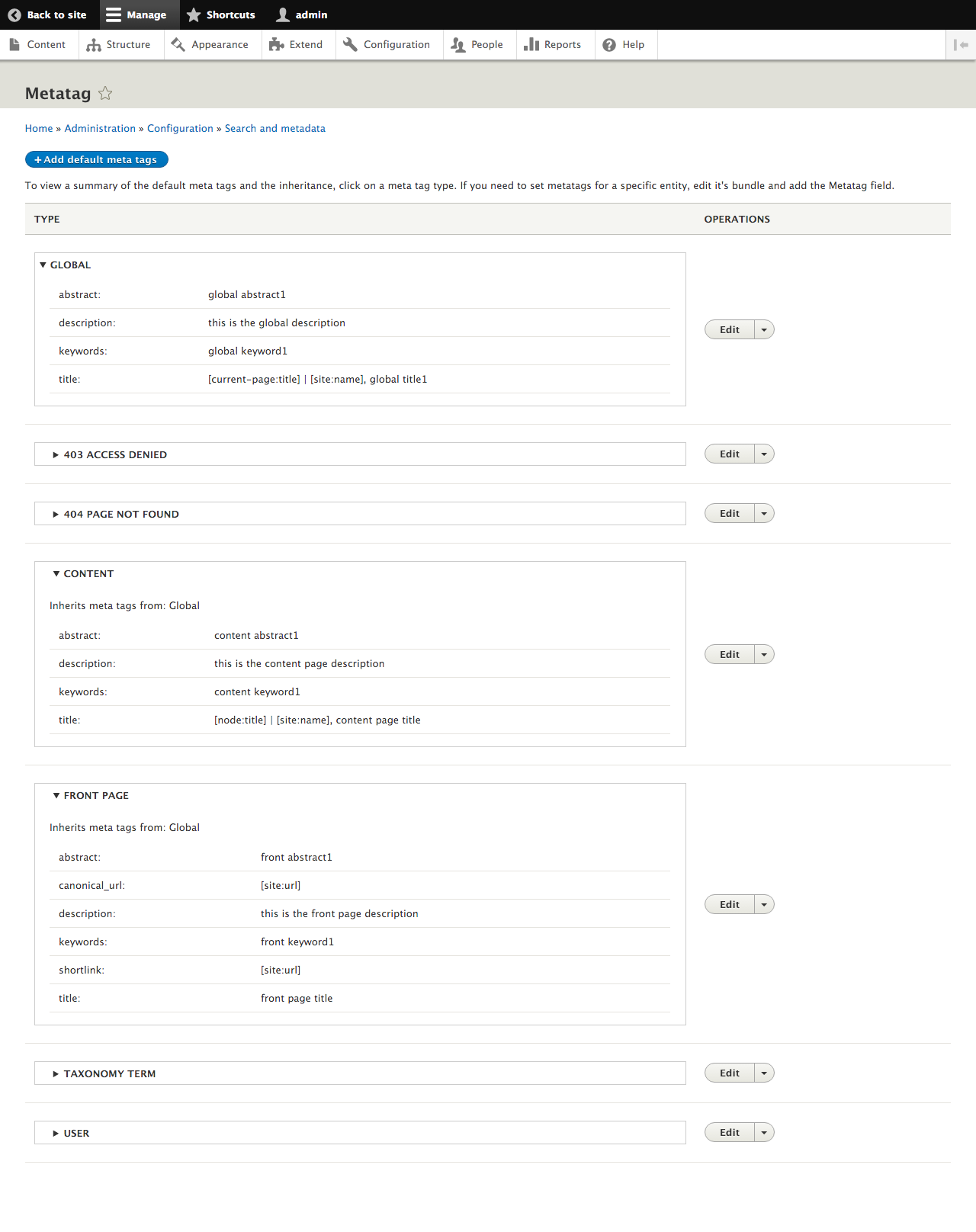 How do I add meta tag to content pages, there should be option add a ...