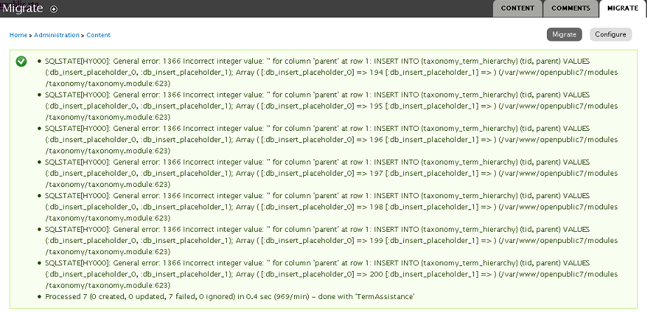 Taxonomy term hierarchy not working [#1284592] | Drupal.org
