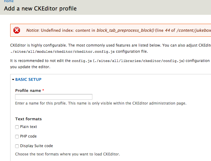 CKEDitor not working in Firefox [#2752427] | Drupal.org