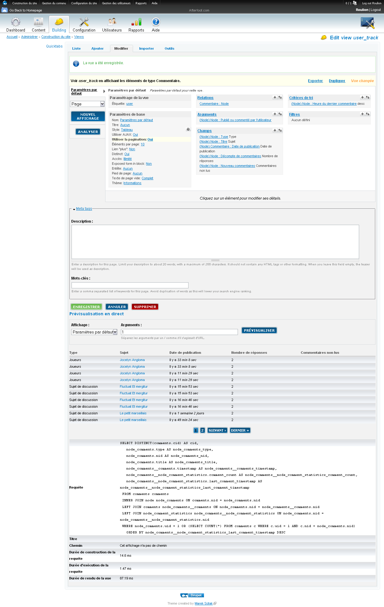 Duplicated lines with user commets track [#371761] | Drupal.org