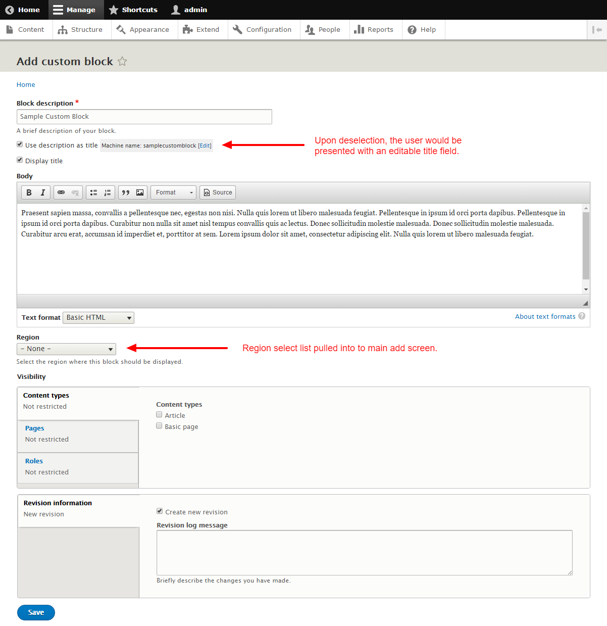 Combine Add & Configure Custom Block Screens [#2738935] | Drupal.org