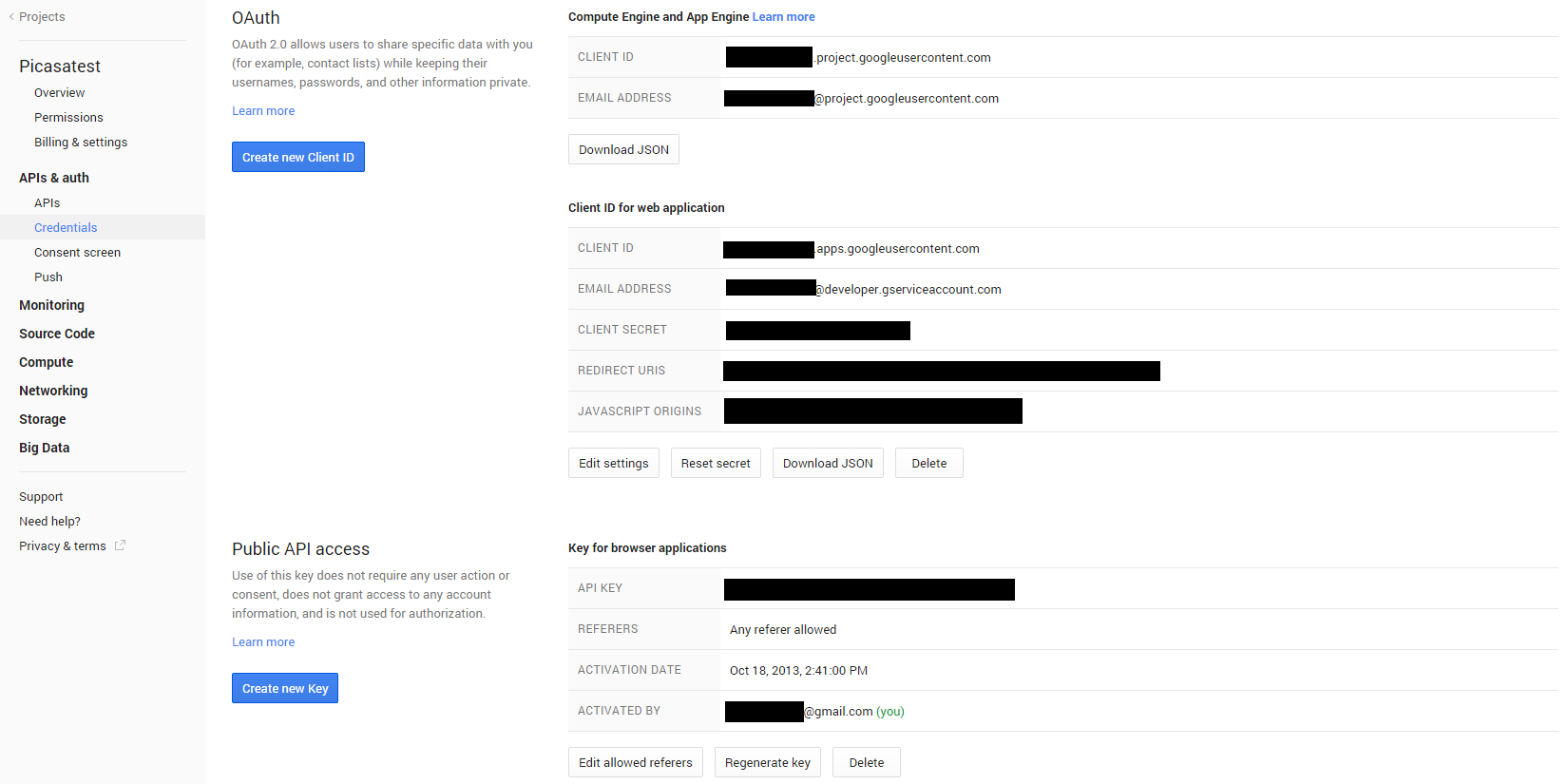 Google API key removed for oAuth [#2404367] | Drupal.org