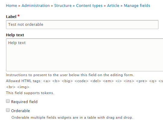 Allow multiple field widgets to not use tabledrag [#2264739] | Drupal.org